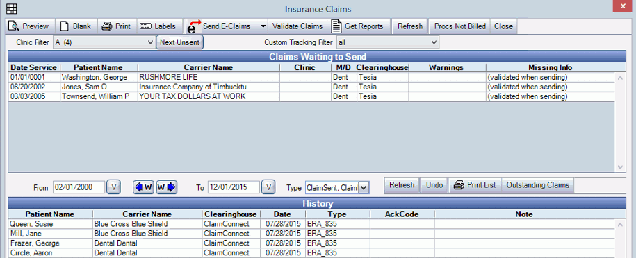 Open Dental Software Manual - Acknowlegement Report: Electronic EOBs ...
