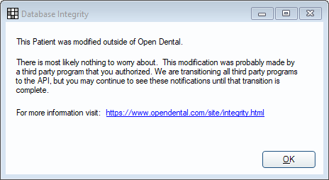 Open Dental Software - Database Integrity