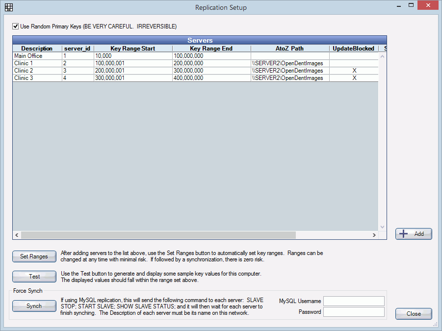 Open Dental Software Random Primary Keys