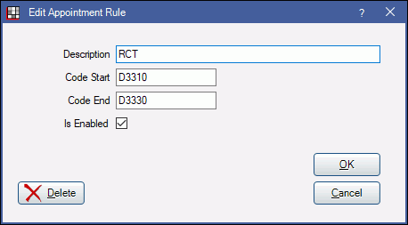 Open Dental Software - Appointment Rules