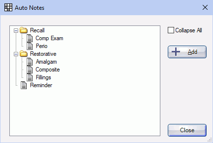 Open Dental Software - Auto Note Setup