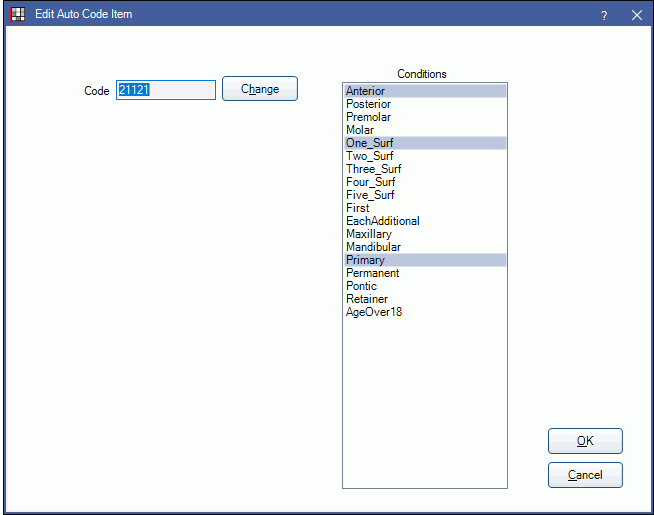 Open Dental Software - Canada Auto Codes