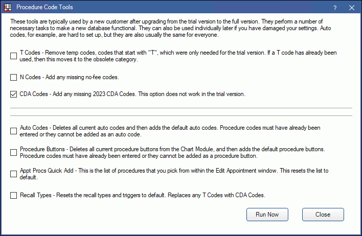 Open Dental Software - Canada Procedure Code Tools