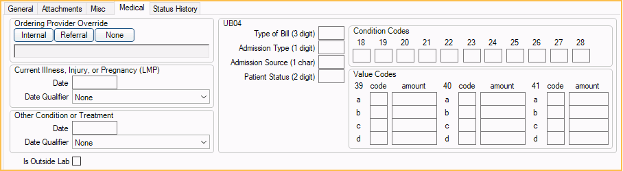 Open Dental Software - Edit Claim - Medical Tab