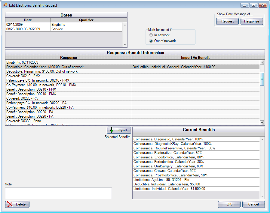 Open Dental Software - Electronic Eligibility and Benefits