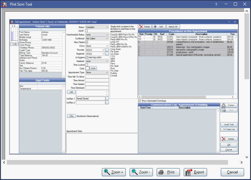 Open Dental Software - Print Screen Tool
