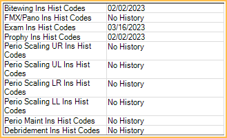 Open Dental Software - Insurance History